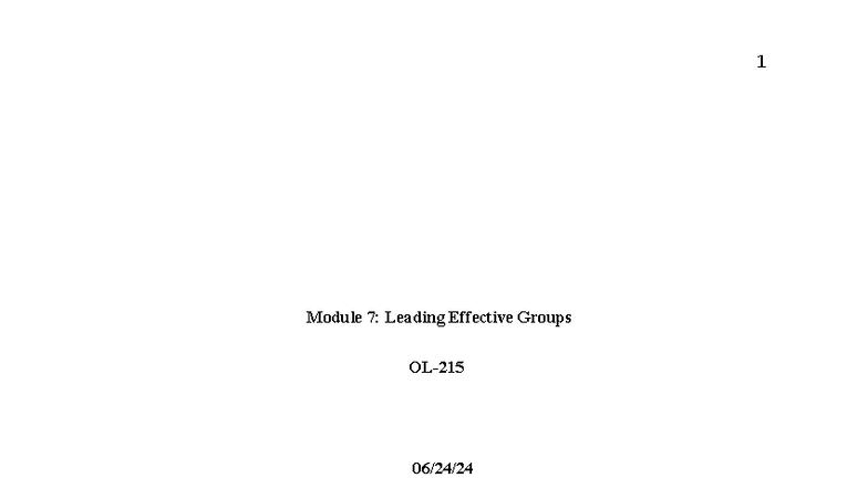 Module 7: Leading Effective Groups - Global Dimension Notes - Studocu