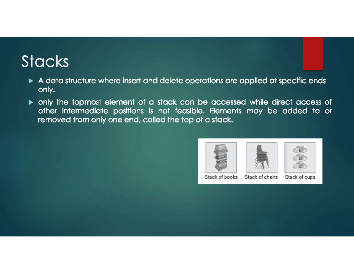 Stack - Notes on Data Structure Operations and Concepts - Studocu