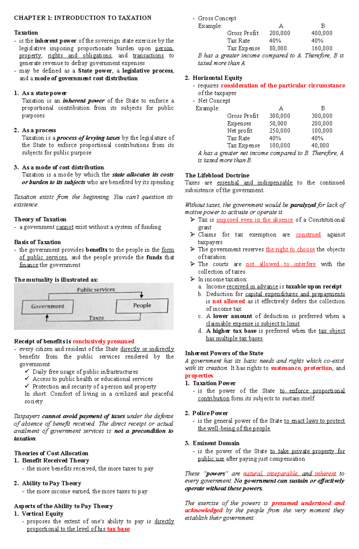 Income Taxation Chapter 1 Notes (C1) - Banggawan - Studocu
