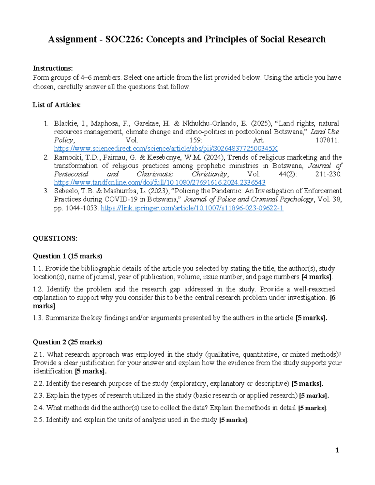 SOC226: Written Assignment on Social Research Concepts - March 2026 ...
