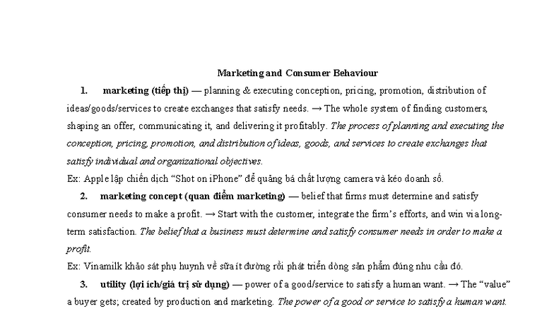 Marketing and Consumer Behaviour Insights (MKT 101) - Studocu