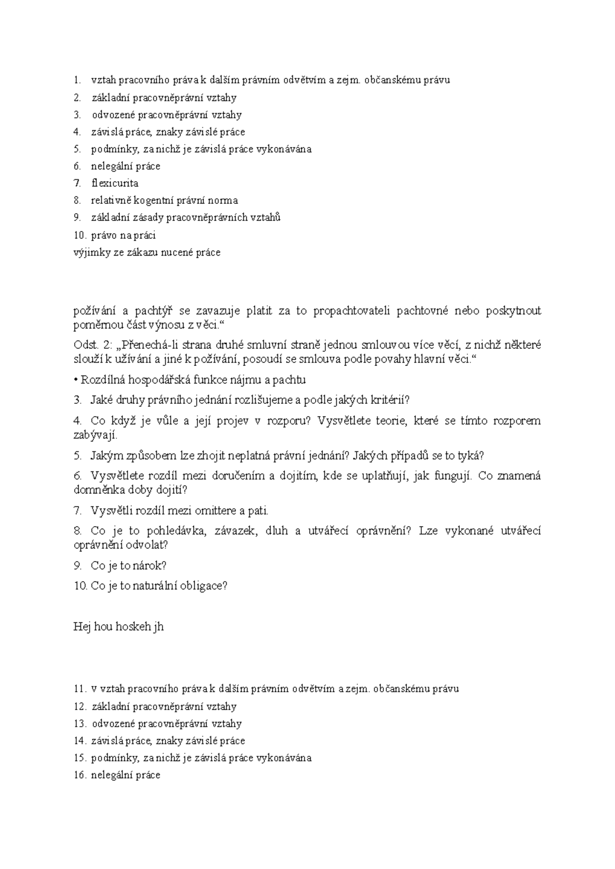 Pracovní právo a jeho vztah k občanskému právu: Základní aspekty - Studocu