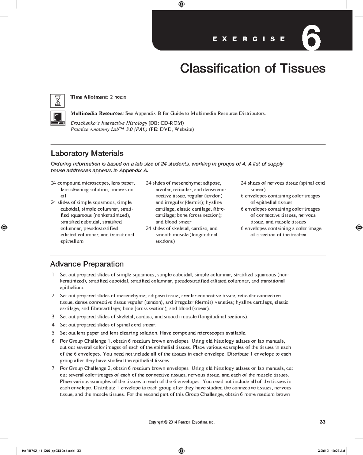 Lab 6: Classification of Tissues - Human Anatomy & Physiology Lab - Studocu