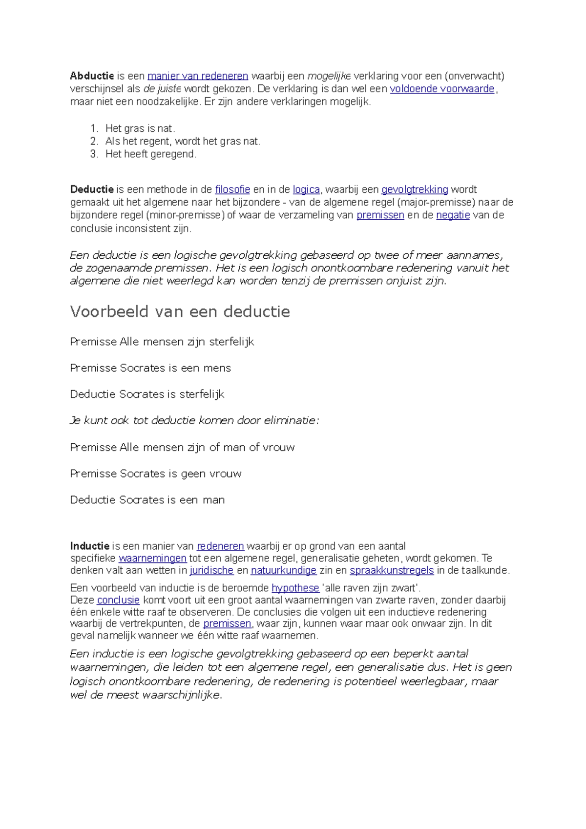 Uitleg van Abductie, Deductie en Inductie: Analyse en Voorbeelden ...