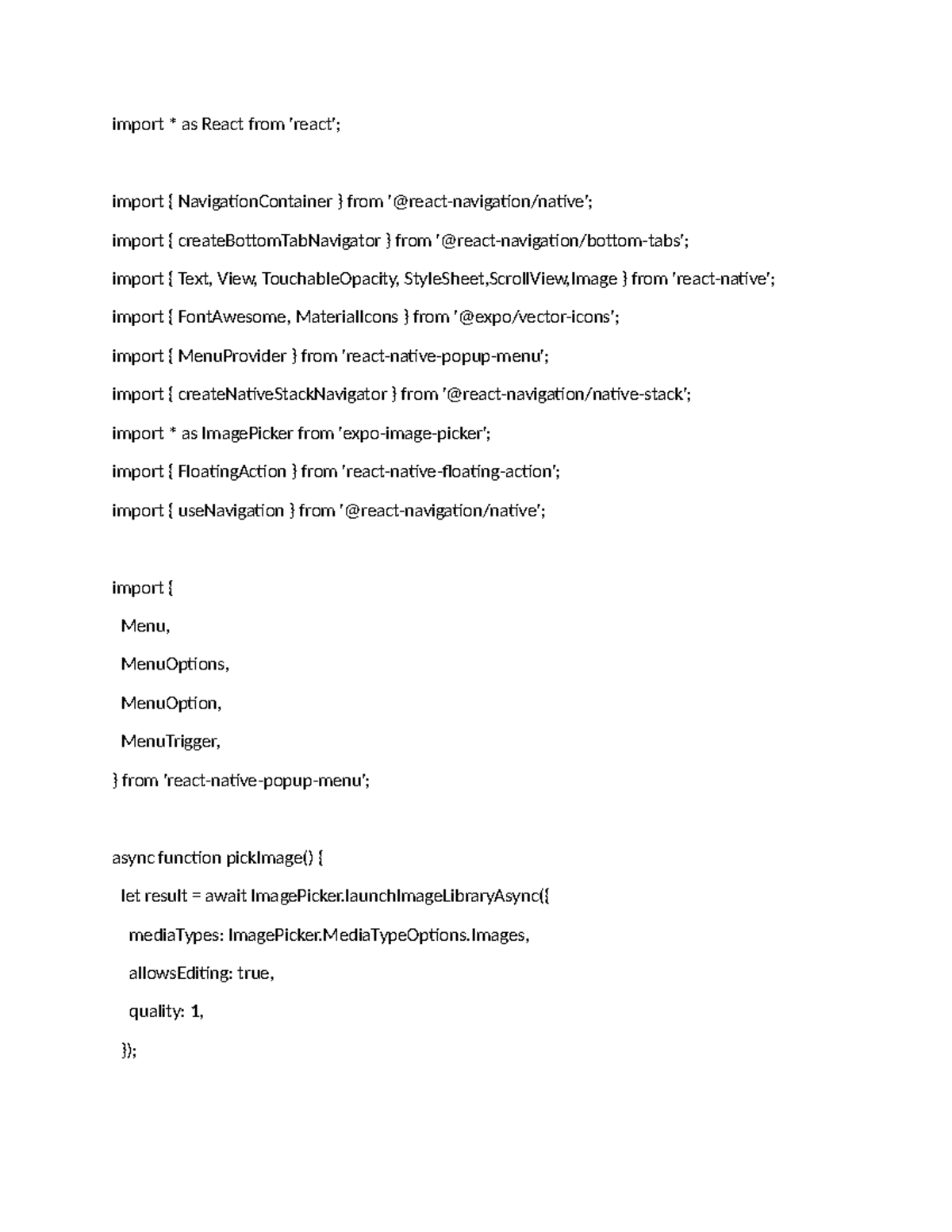 React Native Tabs Implementation Guide - CS101 - Studocu