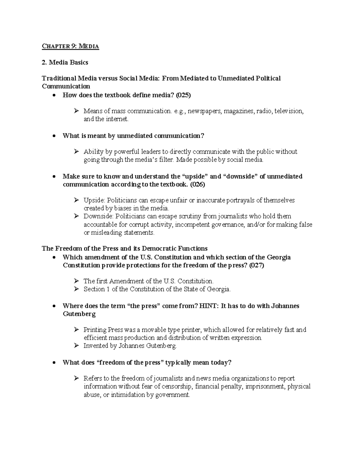 Chapter 9 Study Guide: Media Influence and Political Communication ...