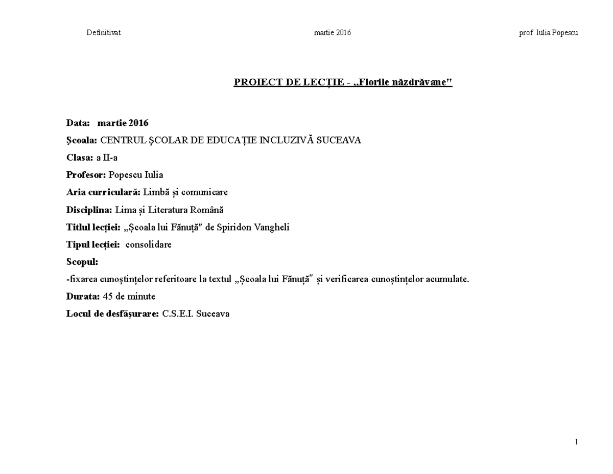 Proiect clasa ESMP - plan lectie psihopedagogie speciala - material de ...