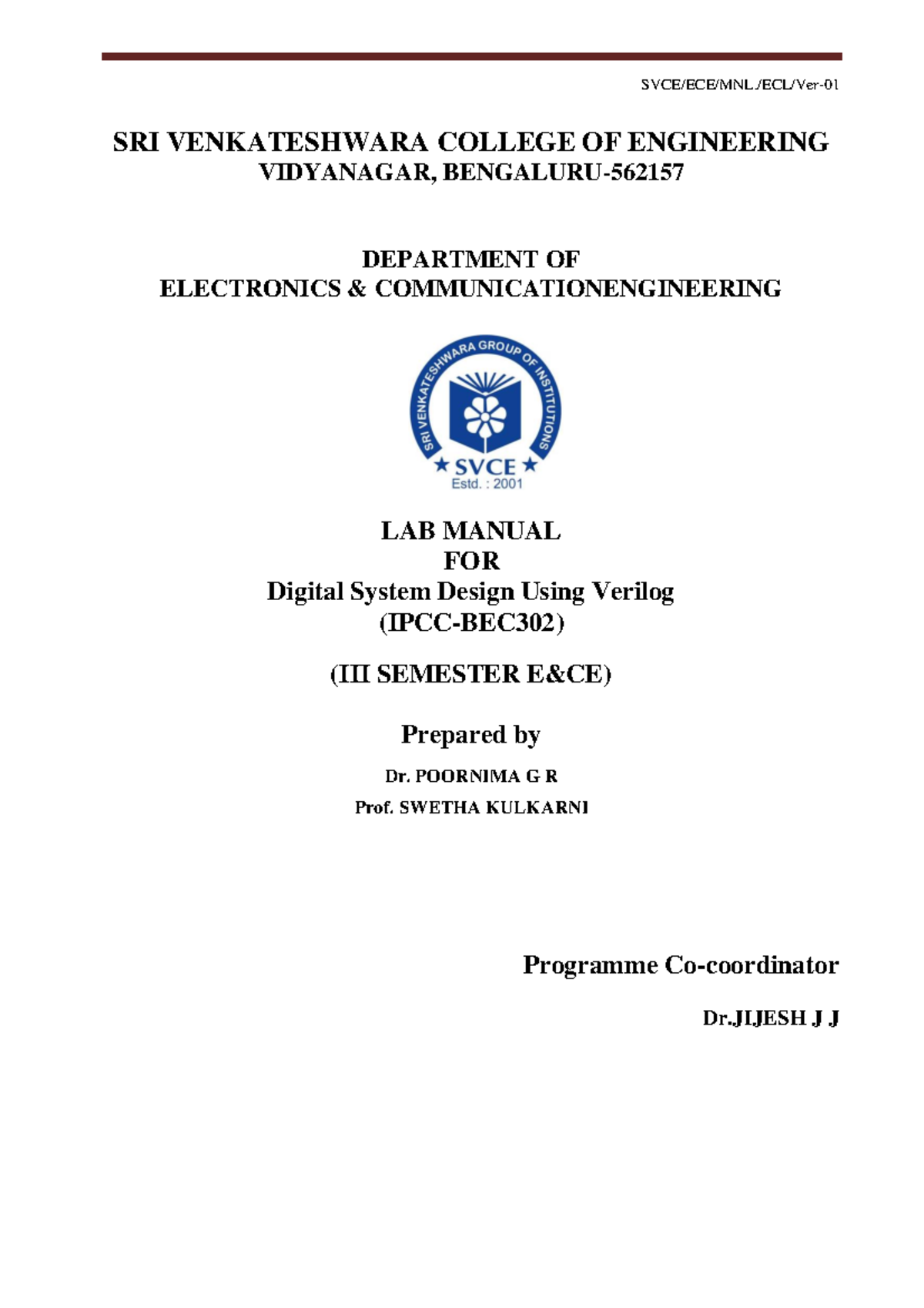 DSDV Lab Manual BEC302: Digital System Design Using Verilog - Studocu