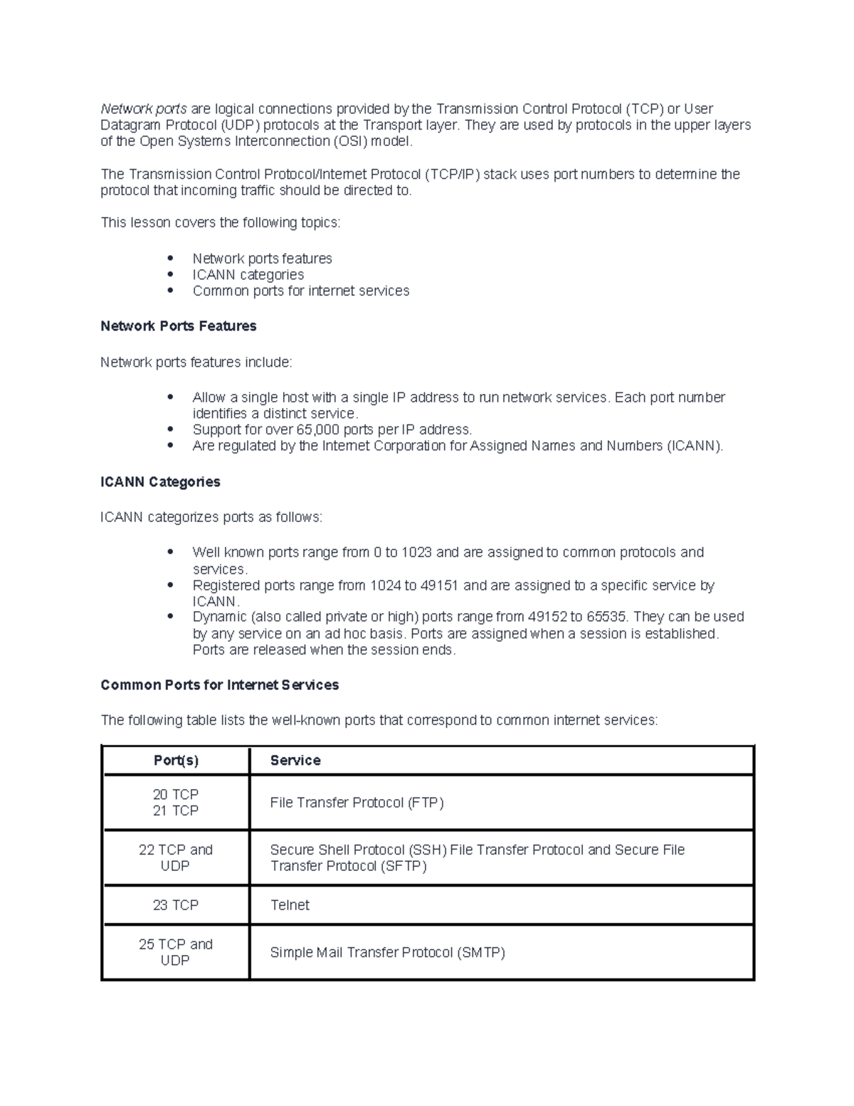 Common Internet Service Ports Overview: Features and ICANN Categories ...
