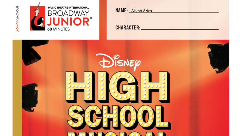 High School Musical JR. Script and Rehearsal Guide - Studocu