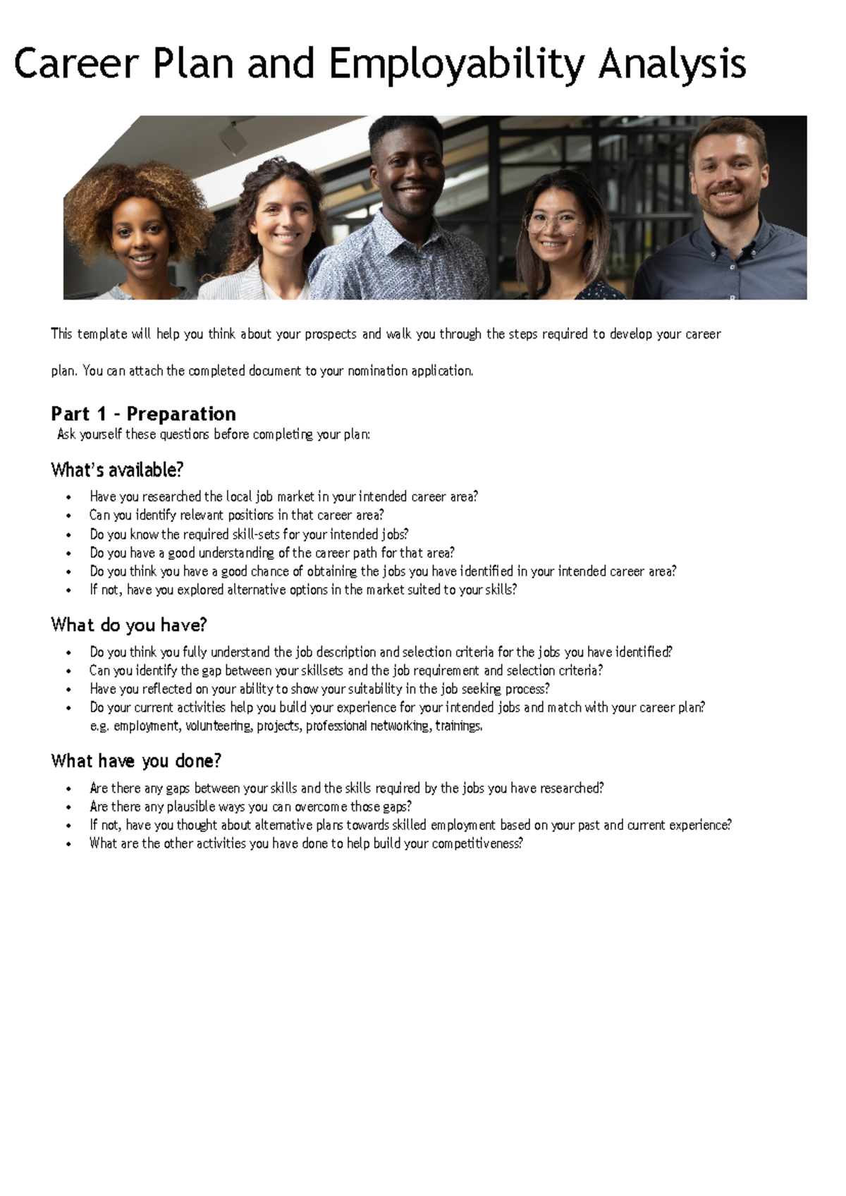 Guideline Career Plan and Employability - Career Plan and Employability ...