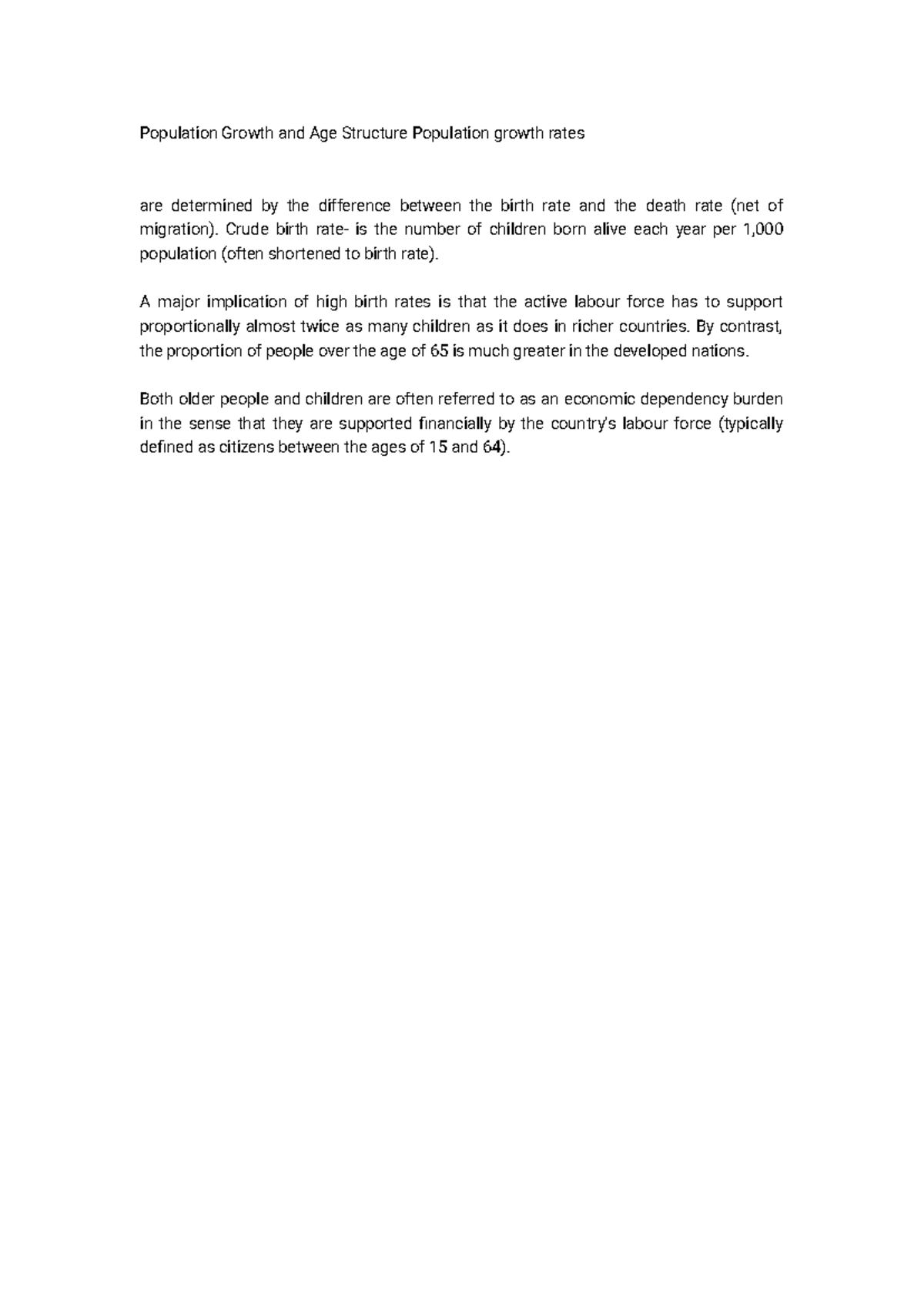 Population Growth and Age Structure - Ctto - Studocu