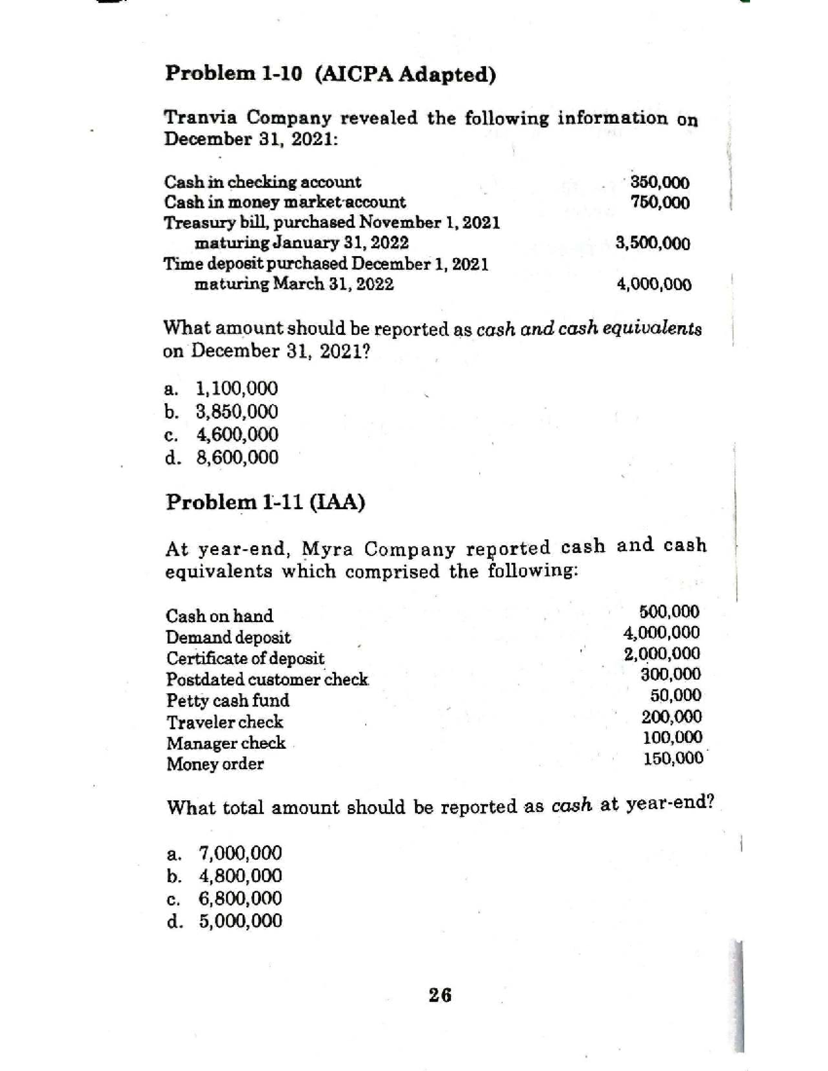 IA Chapter 1 Assignment: Cash and Cash Equivalents Problems - Studocu