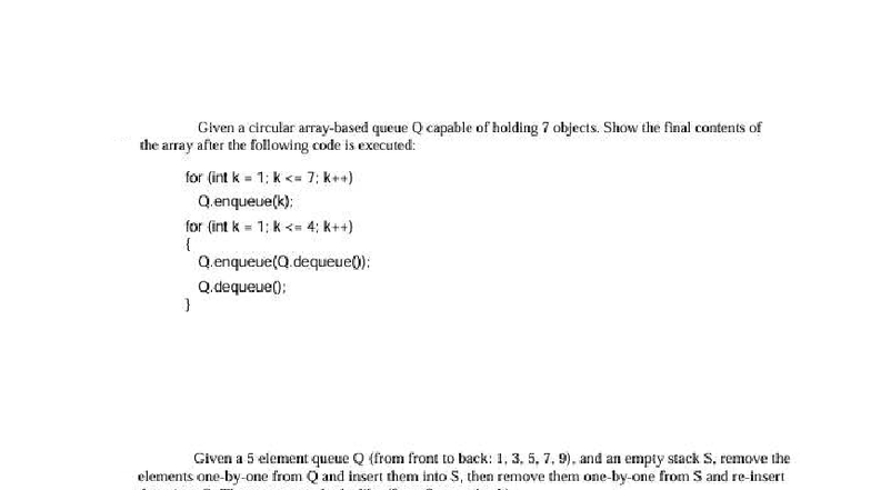Circular Queue Operations and Final Array State (CS101) - Studocu
