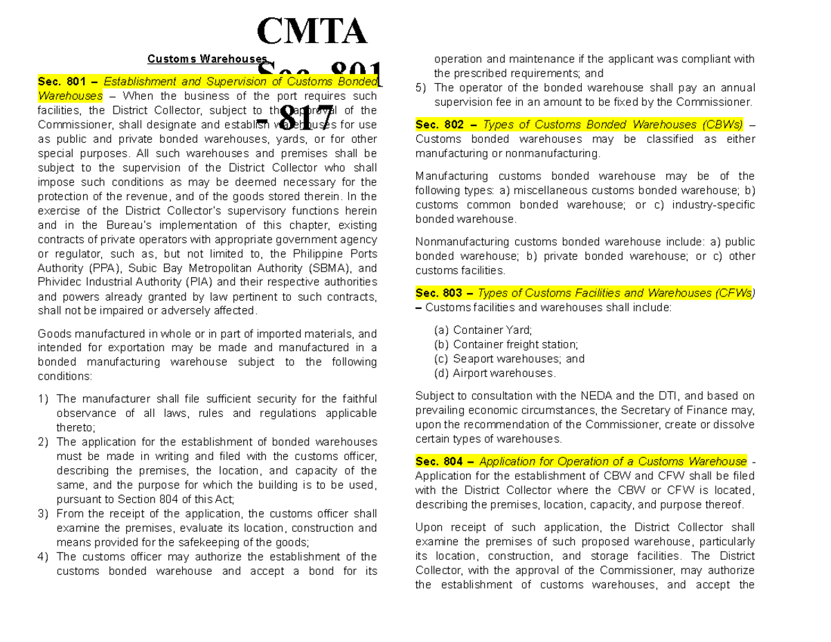 Sec 801 - 817 - Section 801-817 of the CMTA - CMTA Sec. 801 - 817 ...
