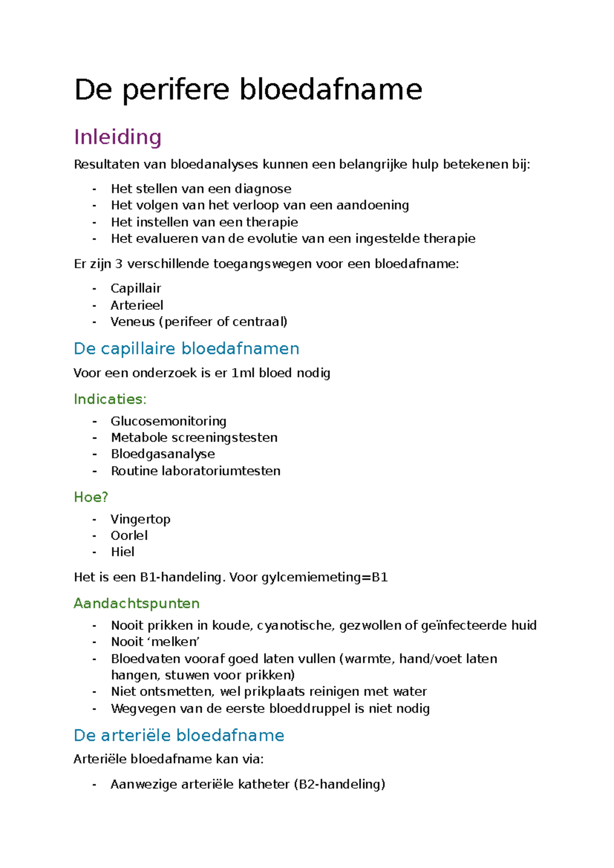 Circulatie Deel 2: Bloedafname en Analyseprocedures - Studocu