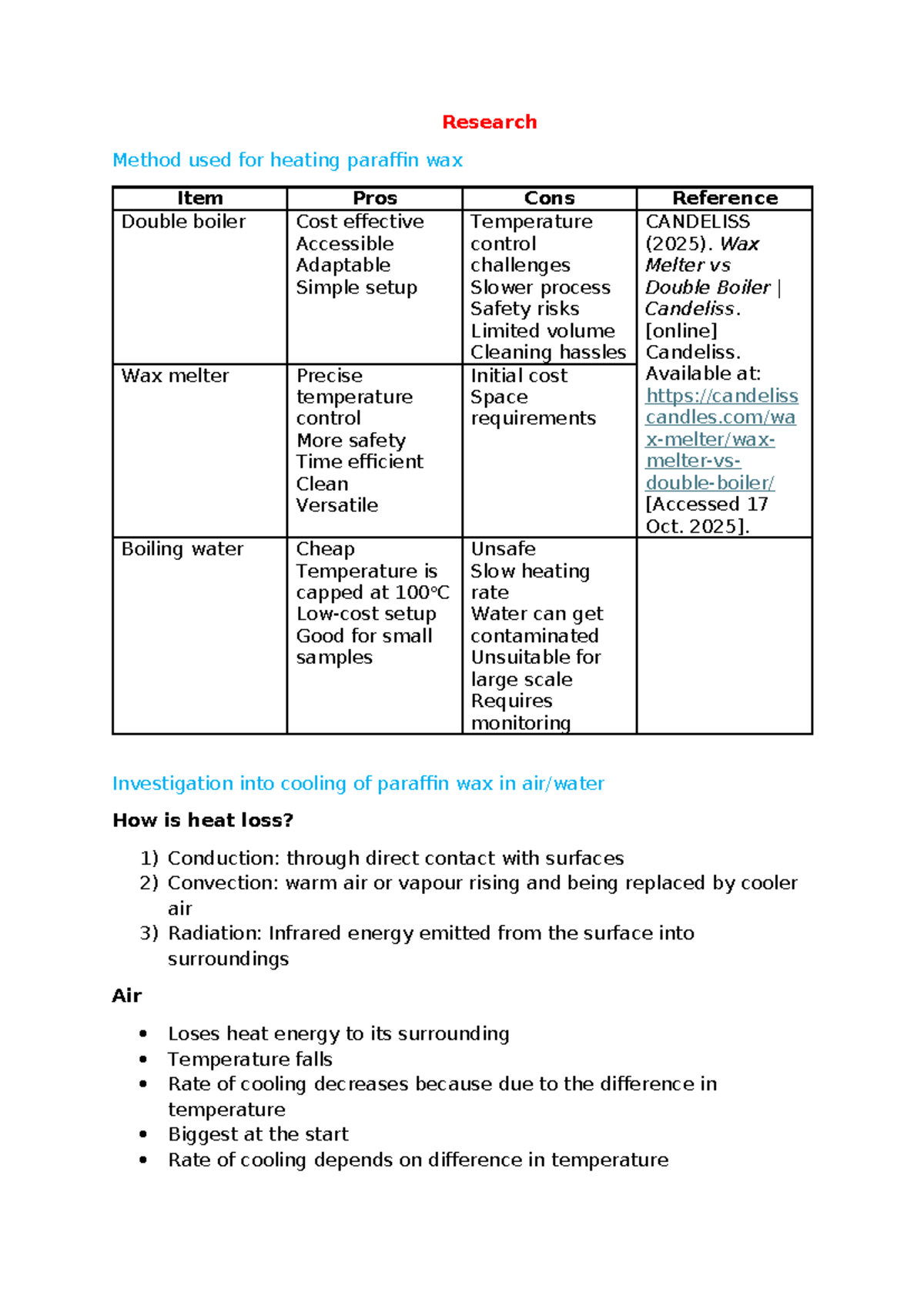Unit 2 Coursework B: Cooling Curves of Paraffin Wax and Stearic Acid ...