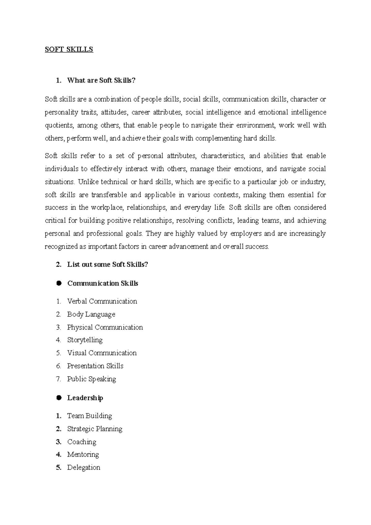 Soft Skills Assignment (Communication, Leadership, and Decision Making ...