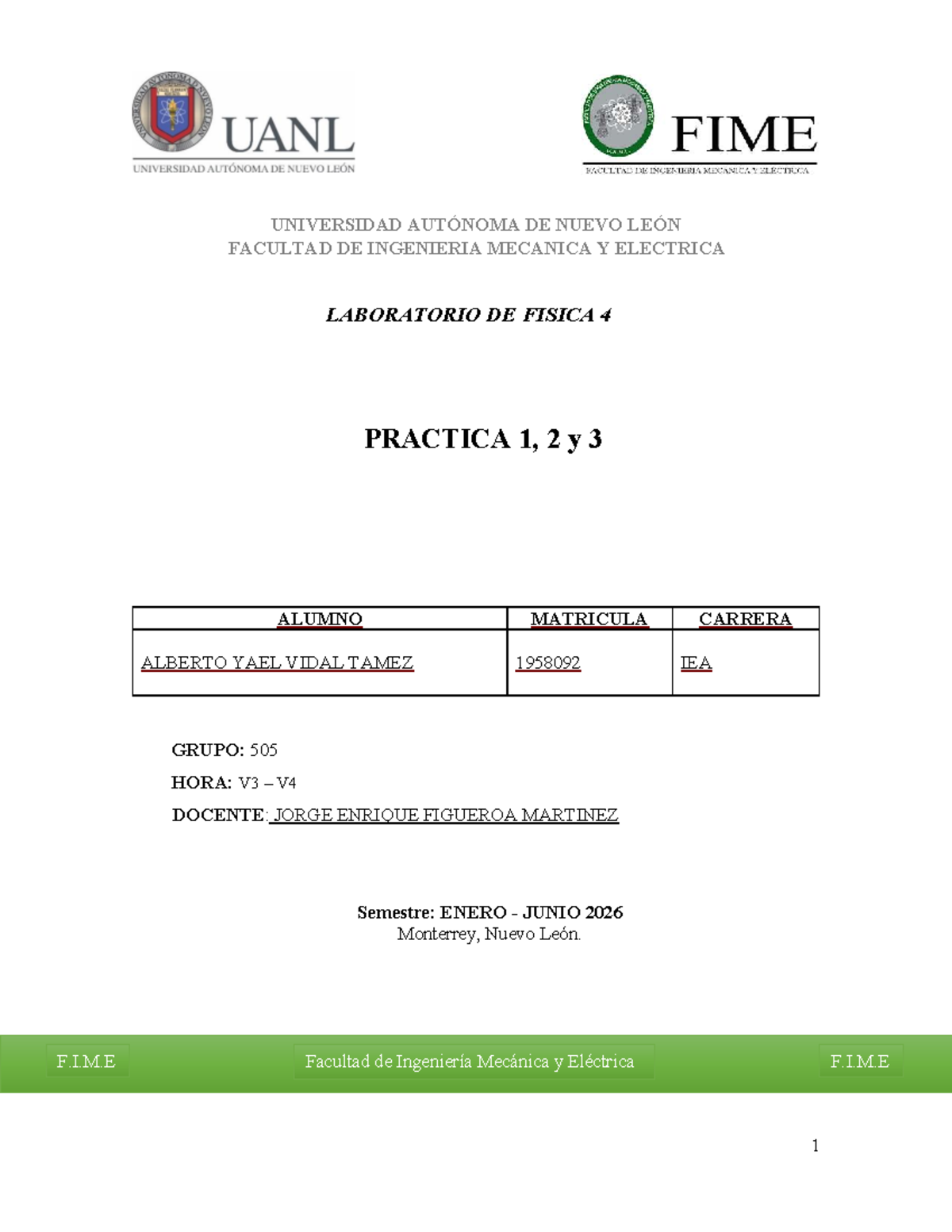 Prácticas de Laboratorio de Física 4 - IEA 1A5 F4 - Studocu