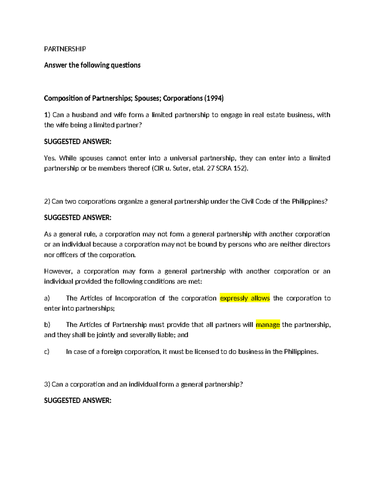 343858314 Partnership Bar Questions and Answers 092596 - PARTNERSHIP ...