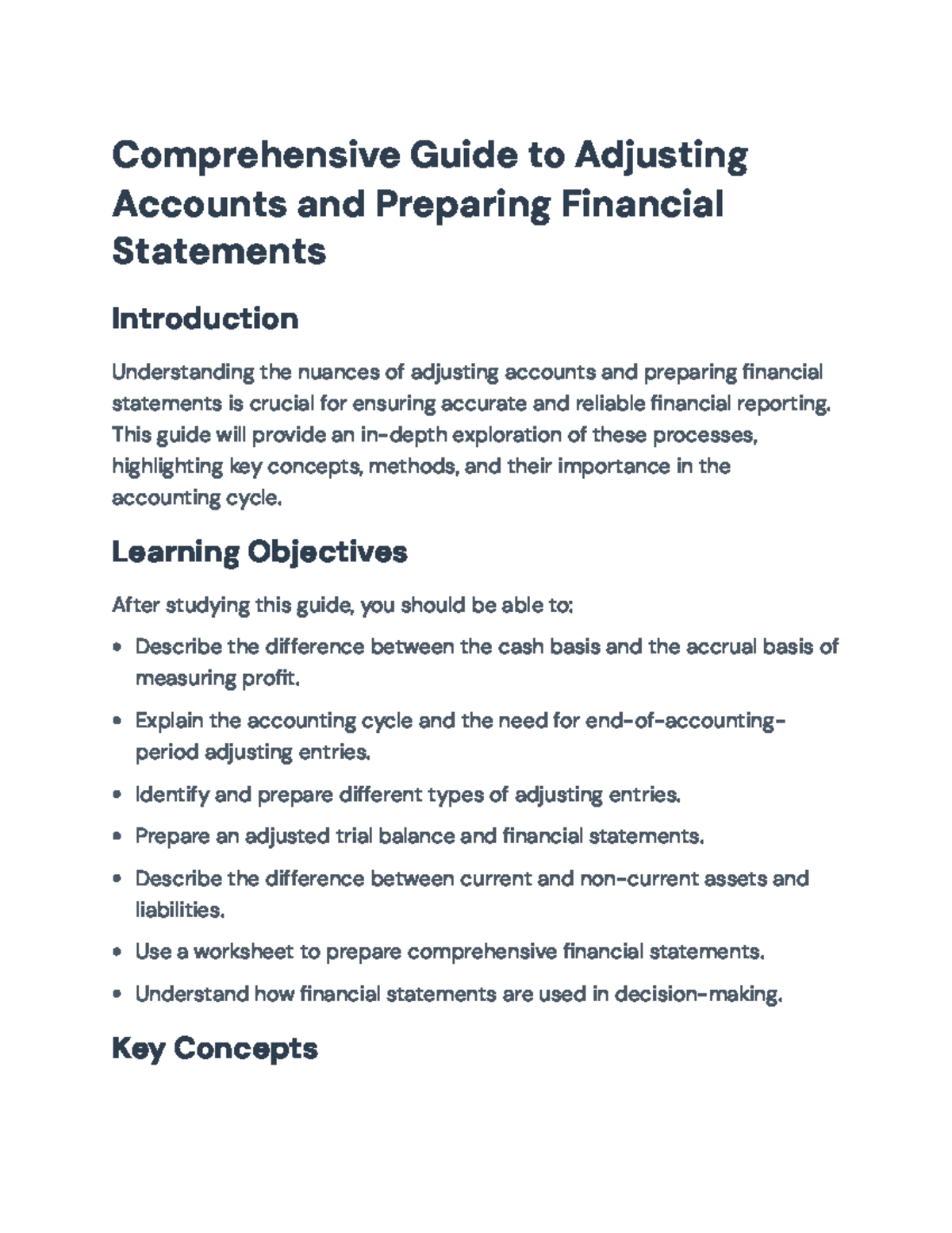 Comprehensive Guide to Adjusting Accounts & Financial Statements ...