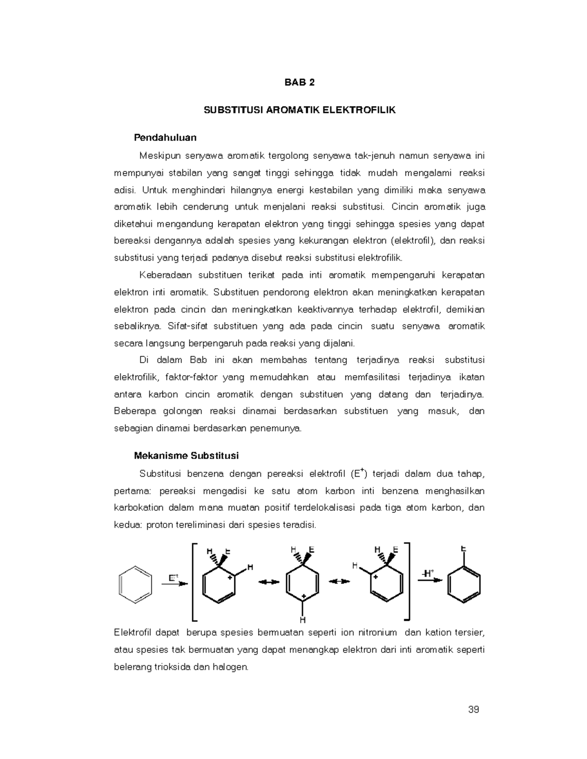 Modul Kimia Organik - Bab 2: Substitusi Aromatik Elektrofilik - Studocu
