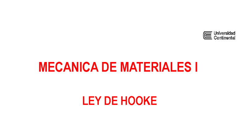 MECANICA DE MATERIALES I: Ley de Hooke y Módulo de Elasticidad - Studocu