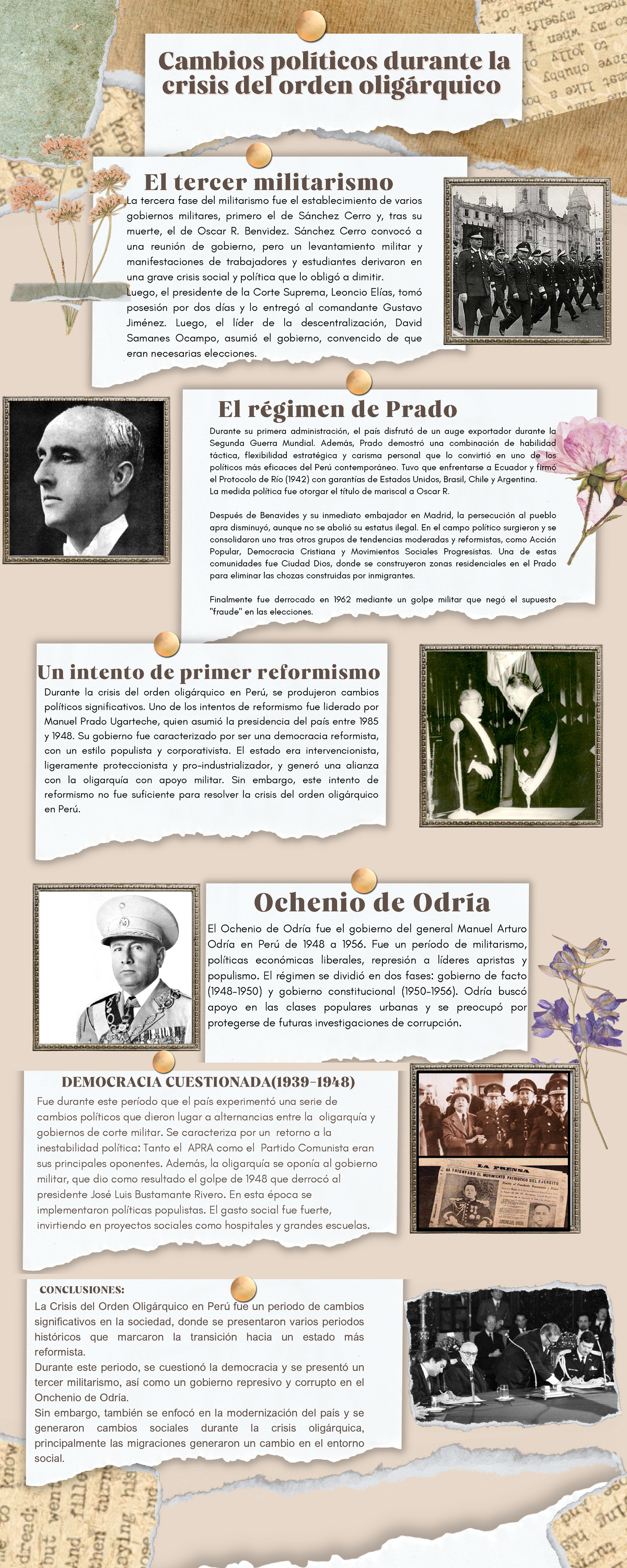 Infografía: Tercer Militarismo y Ochenio de Odría en Perú - Studocu