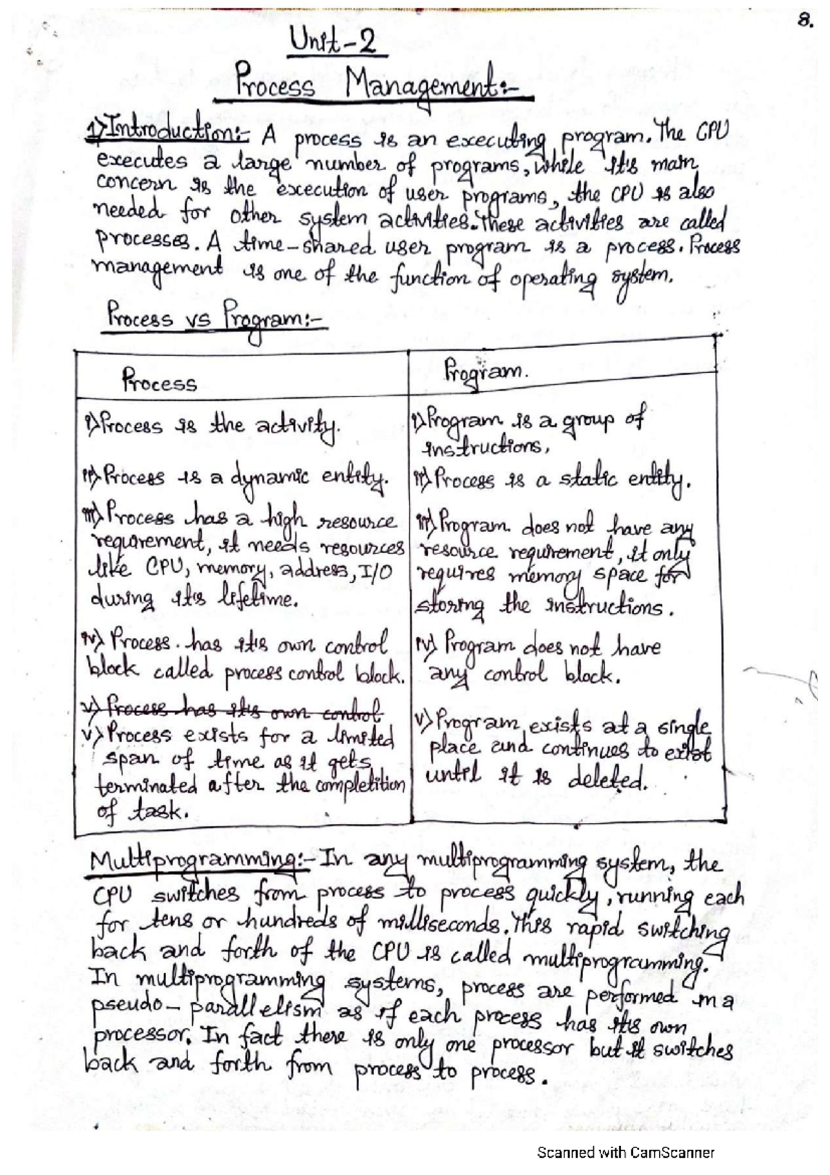 OS-Unit-2: Understanding Processes and Threads in Operating Systems - Studocu