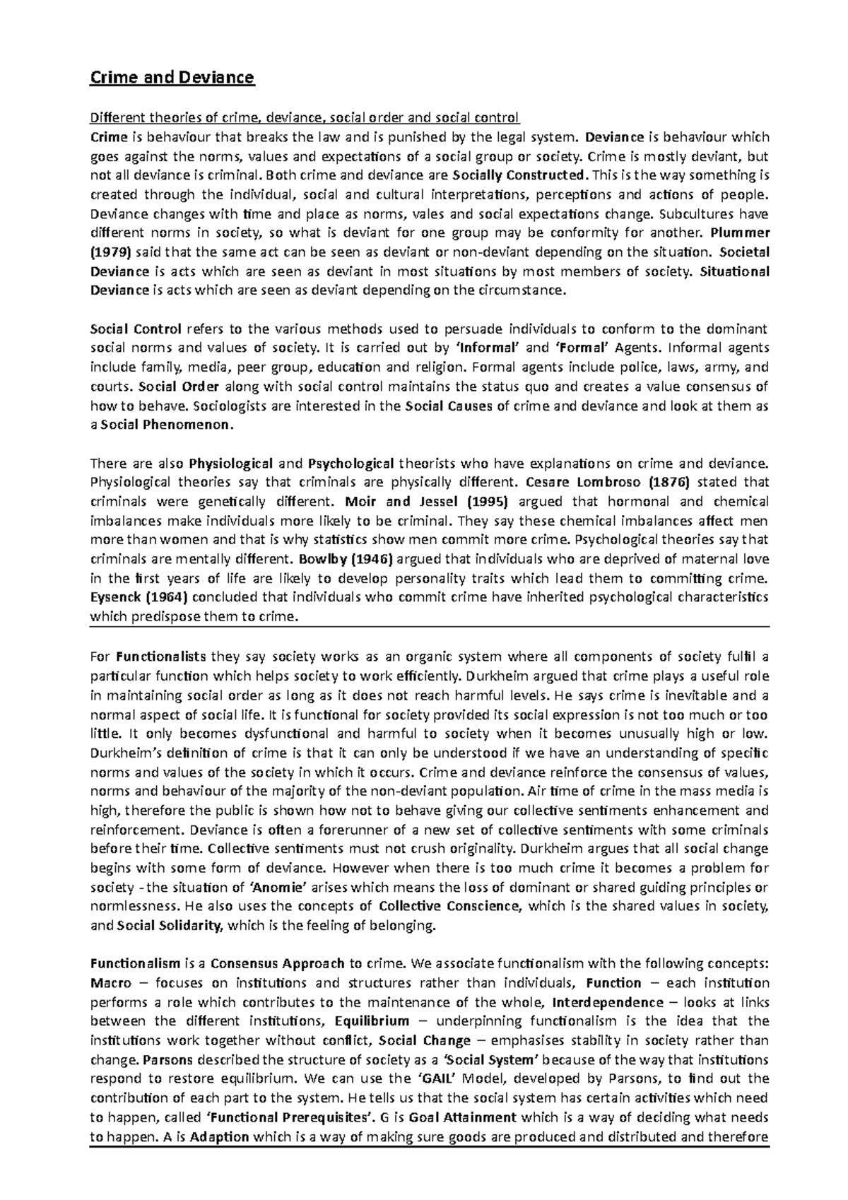 Crime and Deviance: Theories and Social Constructs Explained - Studocu