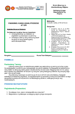 Filipino 10 Third Mastery - GENERAL INSTRUCTIONS: Read and answer the ...