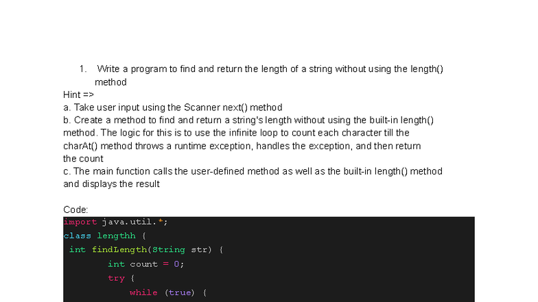 Week 1 - S1 - LAB Problems: String Length & Vowel/Consonant Count - Studocu