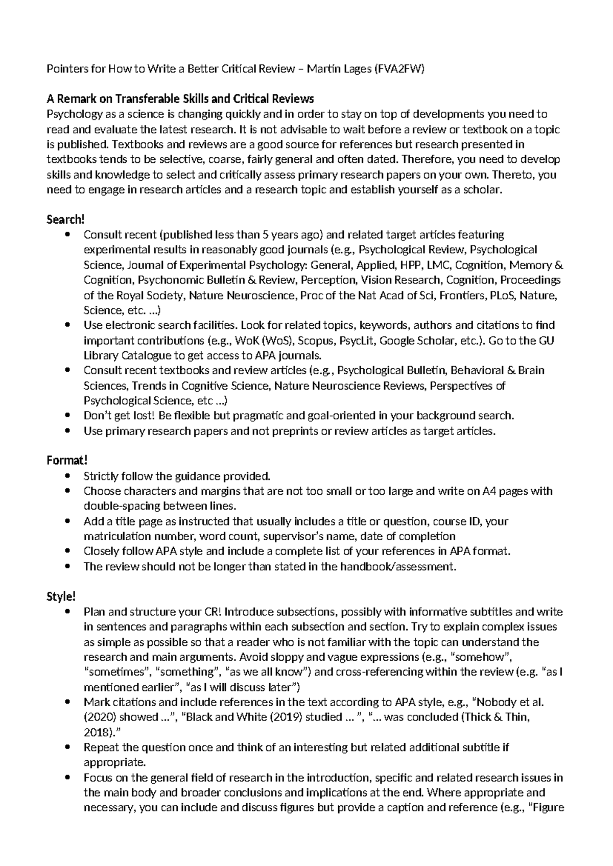 How to Write a Critical Review (CR 24) - Essential Guidelines - Studocu
