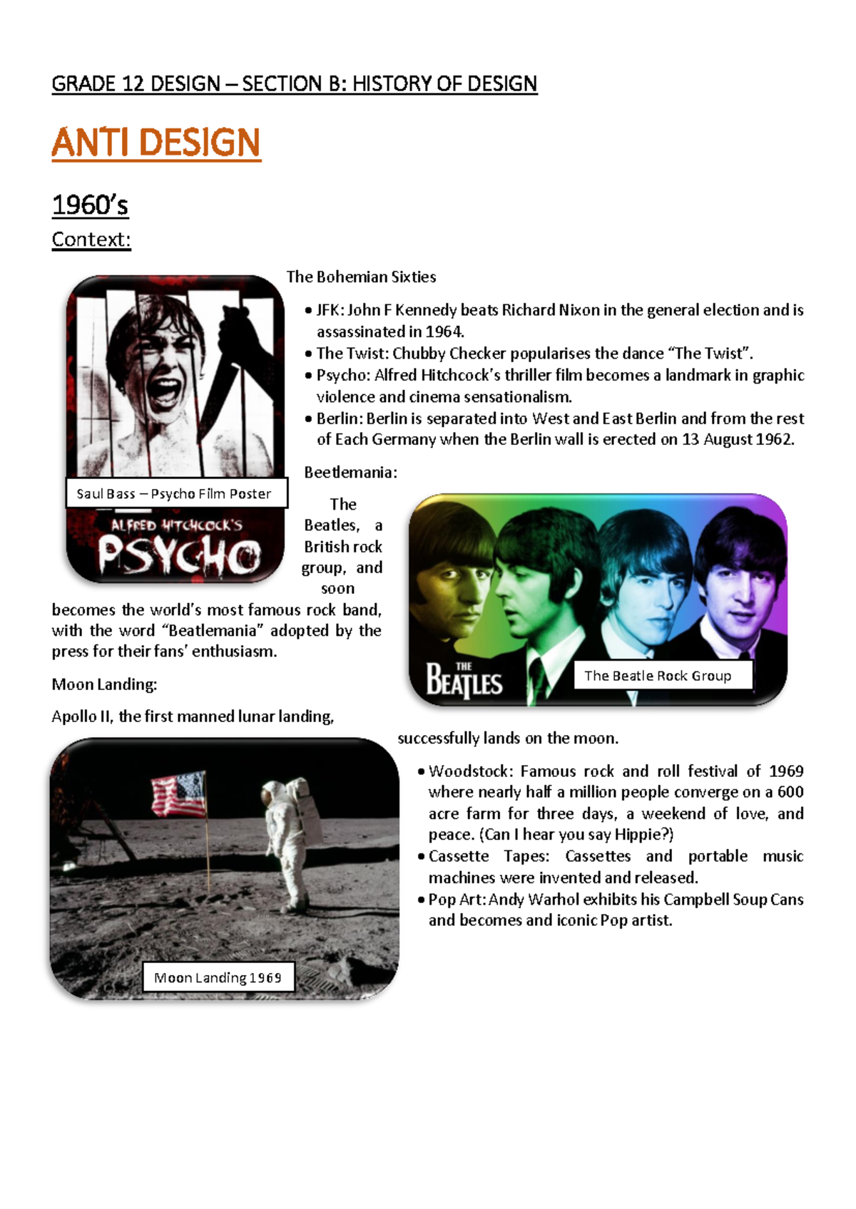 Grade 12 Design - Section B: History of Design Overview (2024 12 DES ...