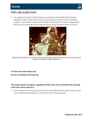 Module 2 Lab 5 - PRE-LAB QUESTIONS In one of your experiments, you will roll a marble down a ...