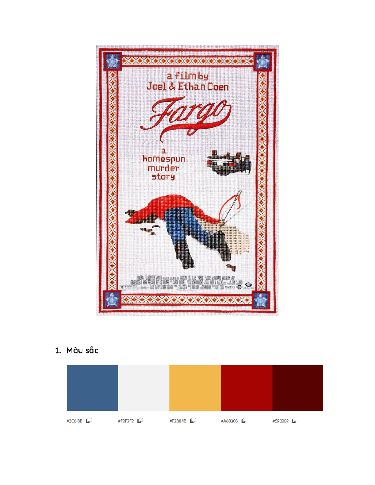 Phân tích poster phim "Fargo" - Màu sắc, Hình ảnh & Typography - Studocu