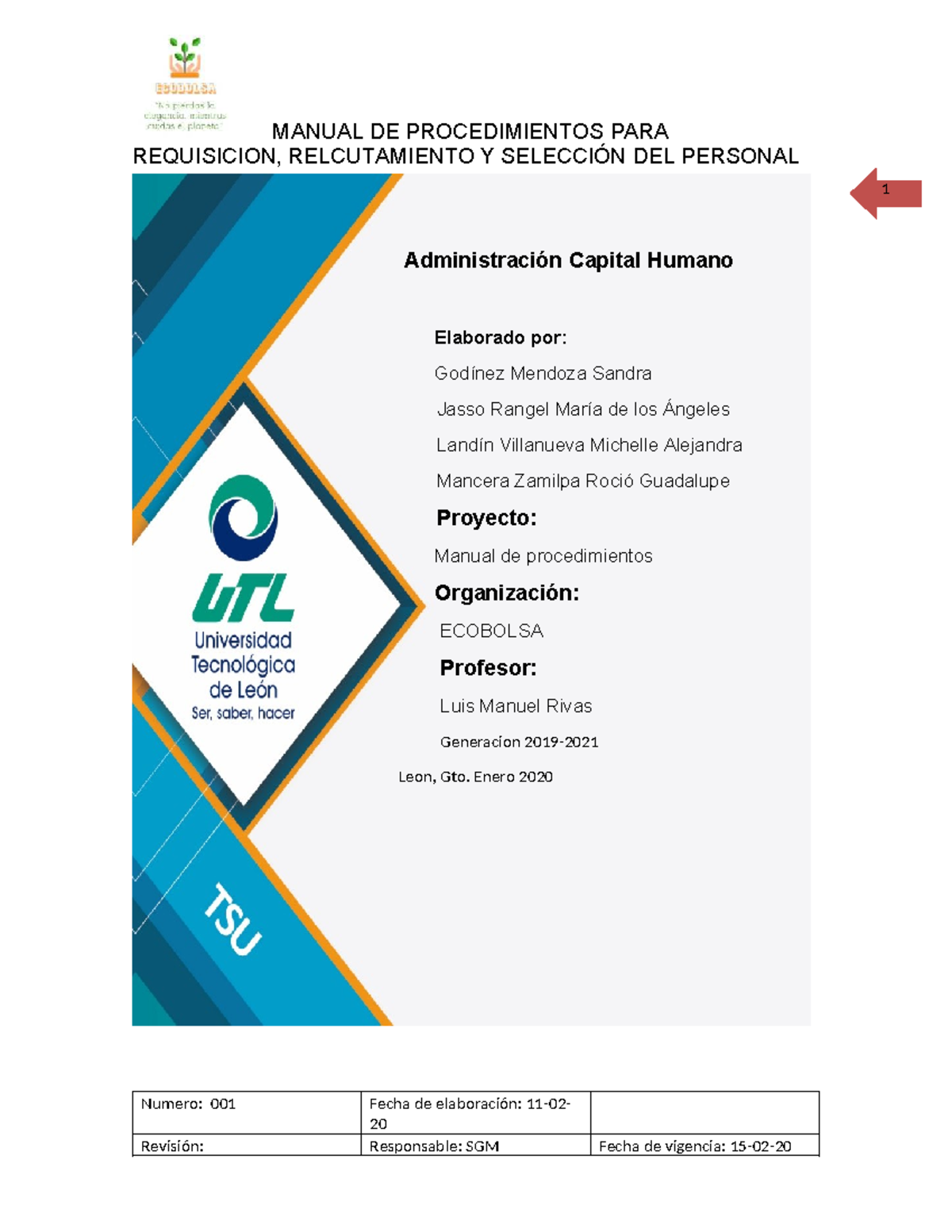 Manual de Procedimientos para Requisición, Reclutamiento y Selección del - Studocu