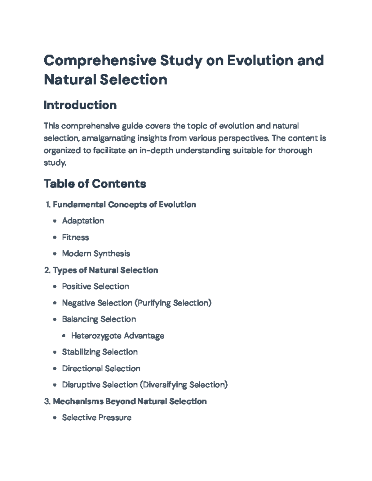 Comprehensive Guide on Evolution & Natural Selection (BIO 101 ...