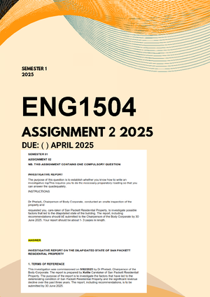 FAC1502 Assignment 3 Memo Due 9 Oct 2024 - Summary of your previous attempts Your nal grade for ...