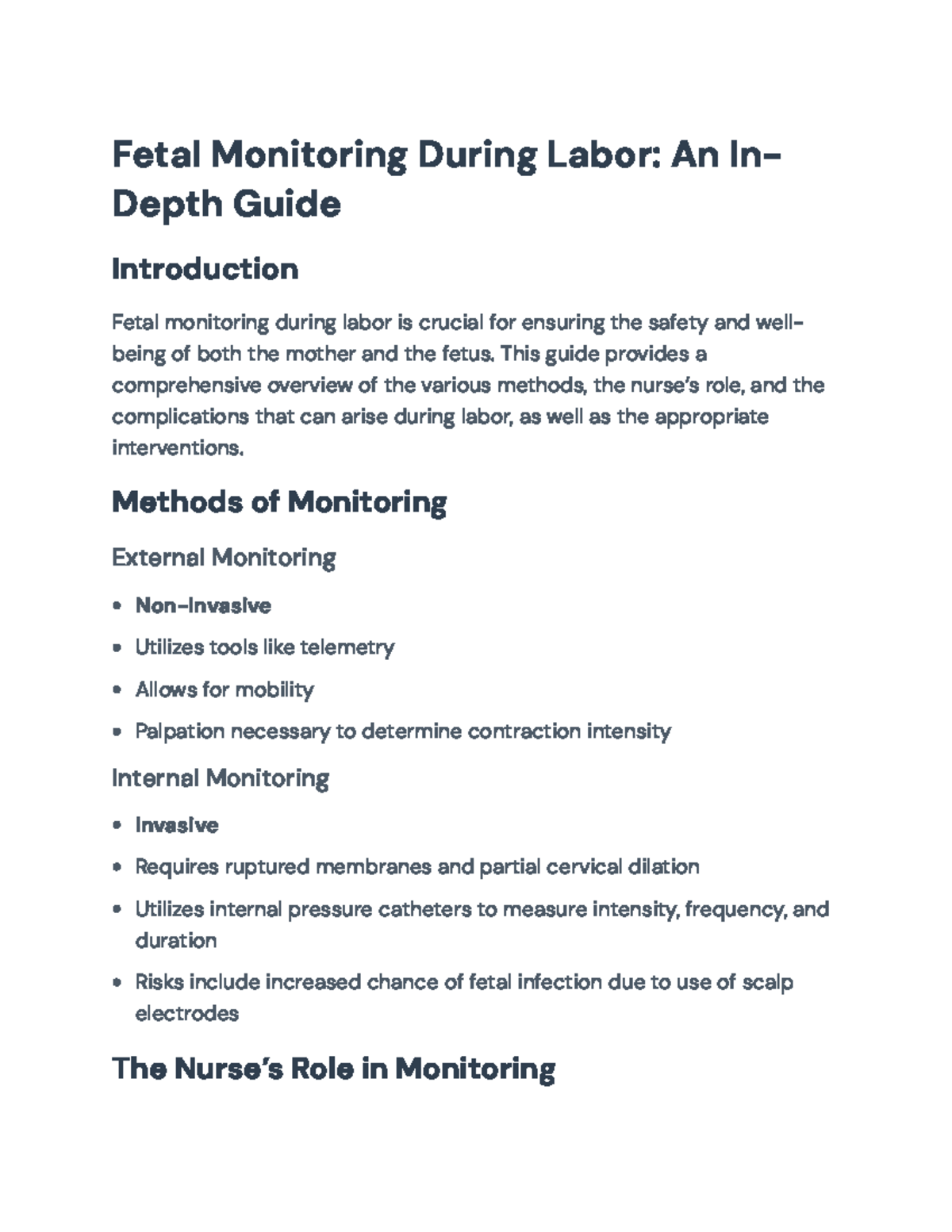 Fetal Monitoring During Labor: Essential Guide for Nurses (NURS 202 ...