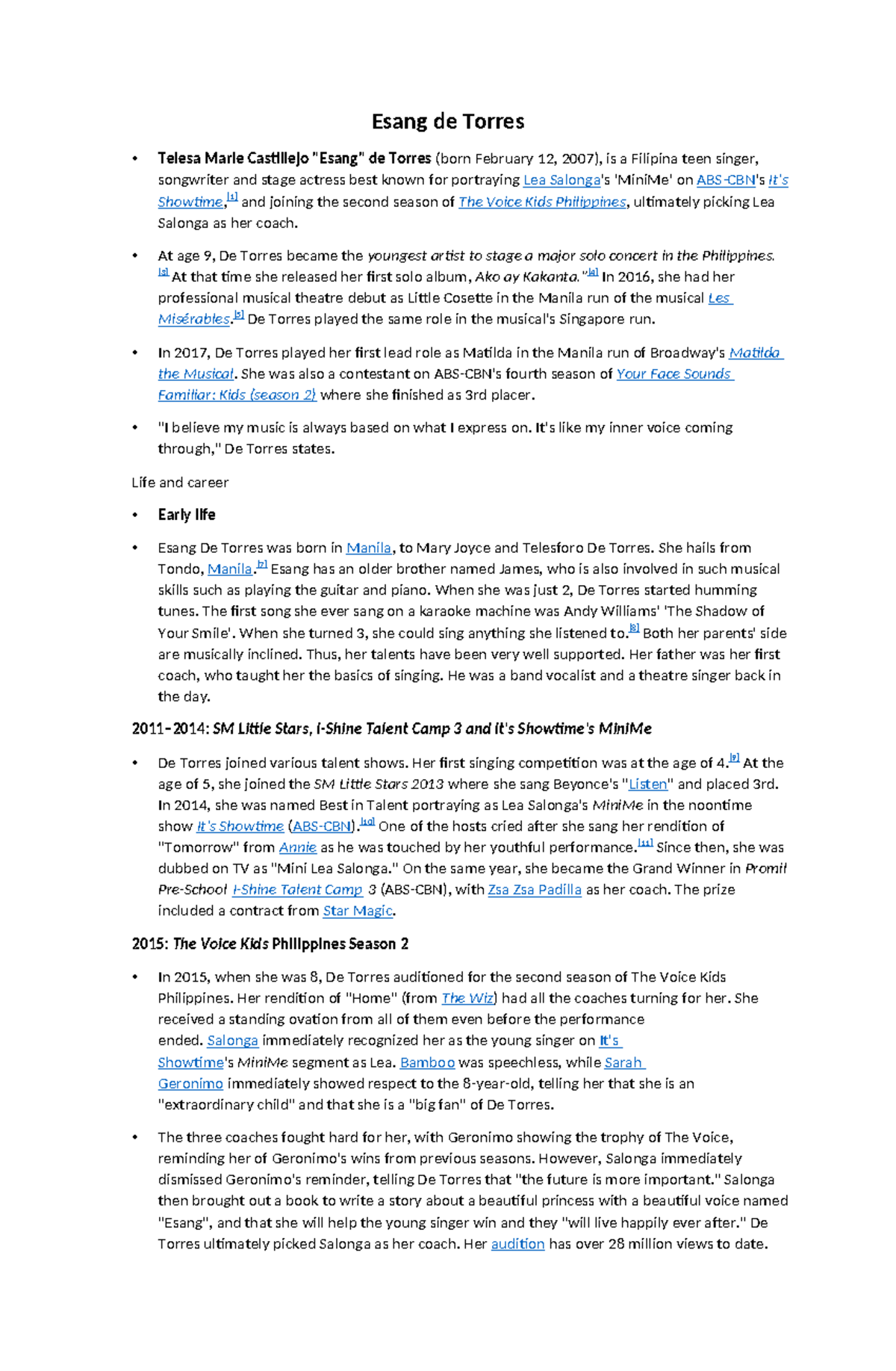 Esang de Torres - Short Biography - Esang de Torres Telesa Marie ...