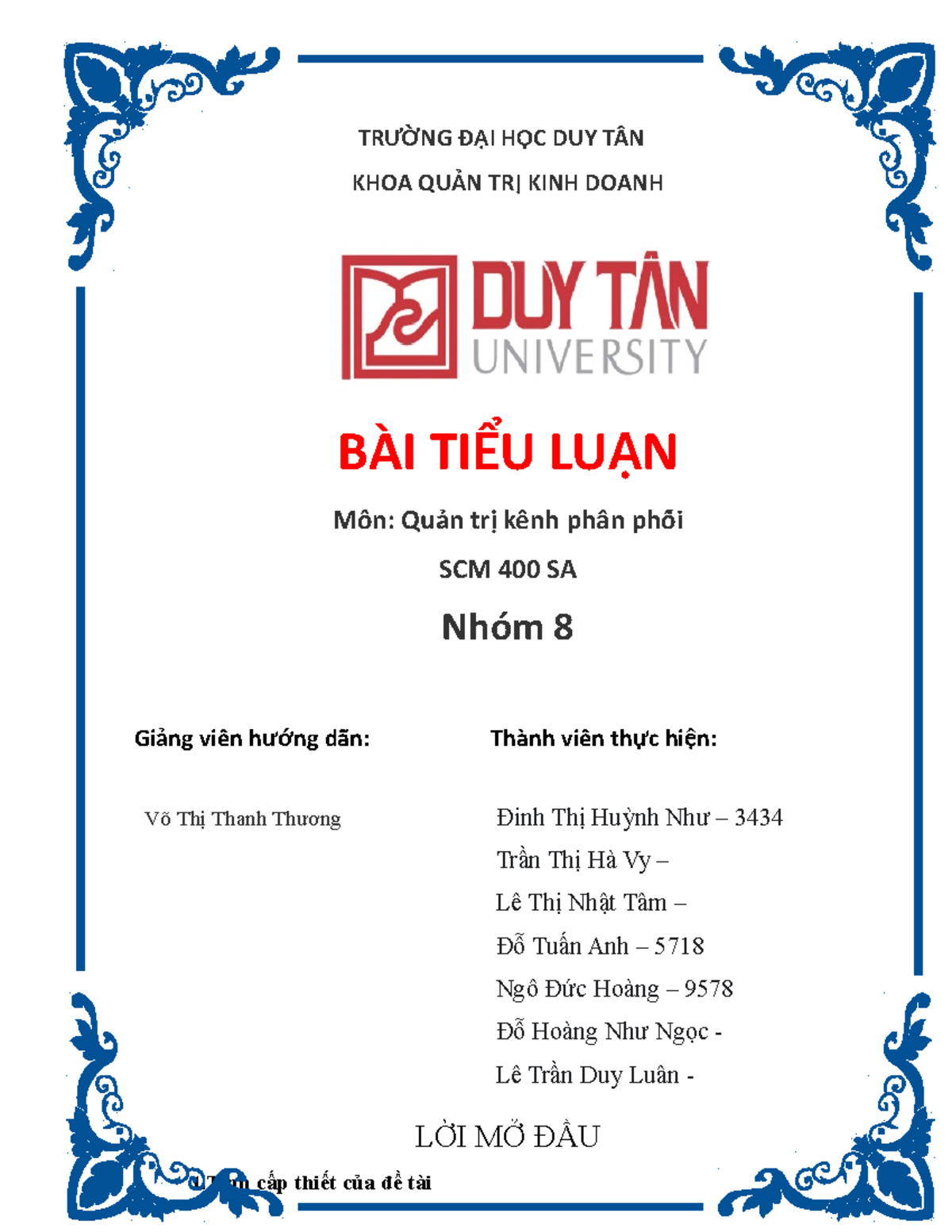 SCM400 - Quản Trị Kênh Phân Phối tại Công Ty Dược Bình Định - Studocu