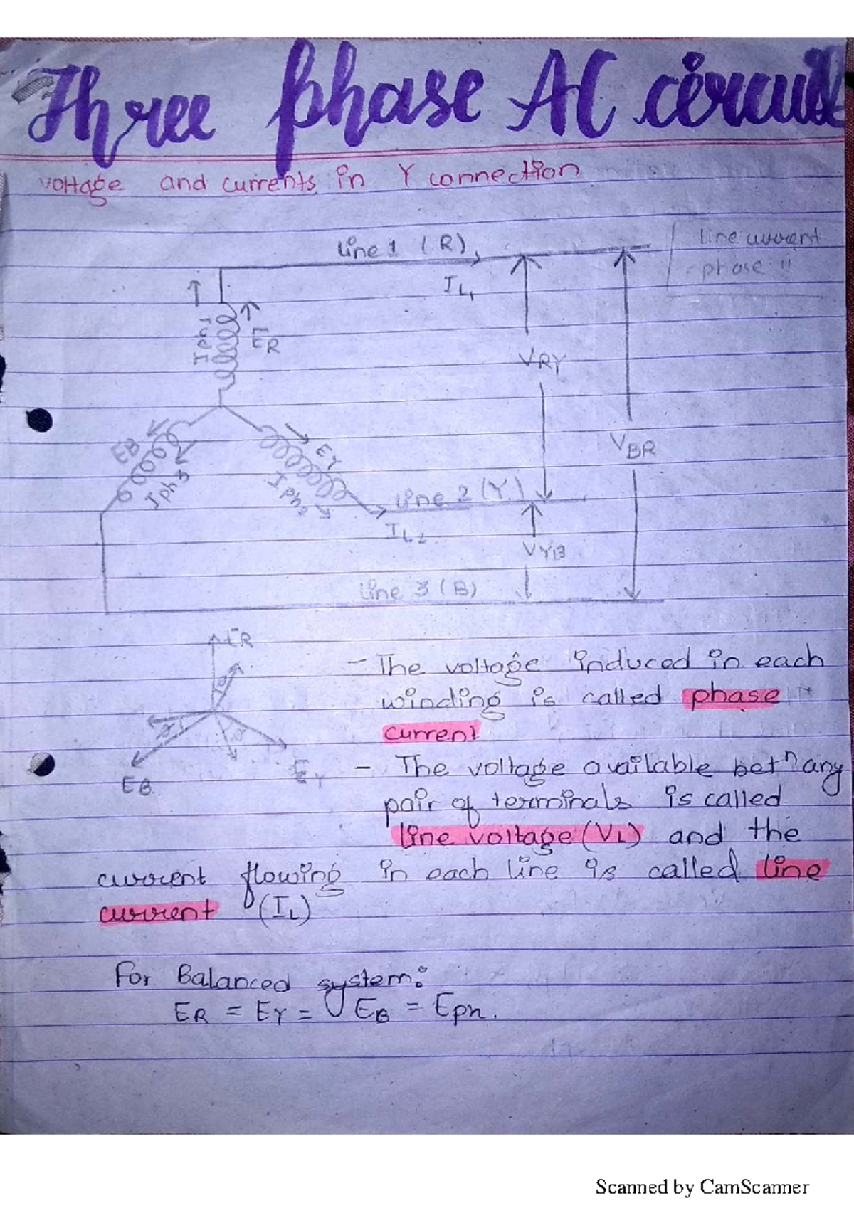 Three Phase AC Circuit Analysis: Y Connection and Power Calculations ...