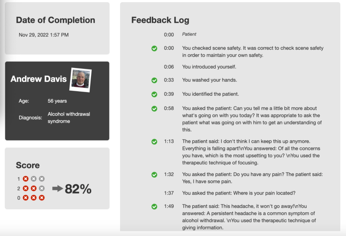 Mental Health Case: Andrew Davis Vsim Assessment Feedback Results - Studocu