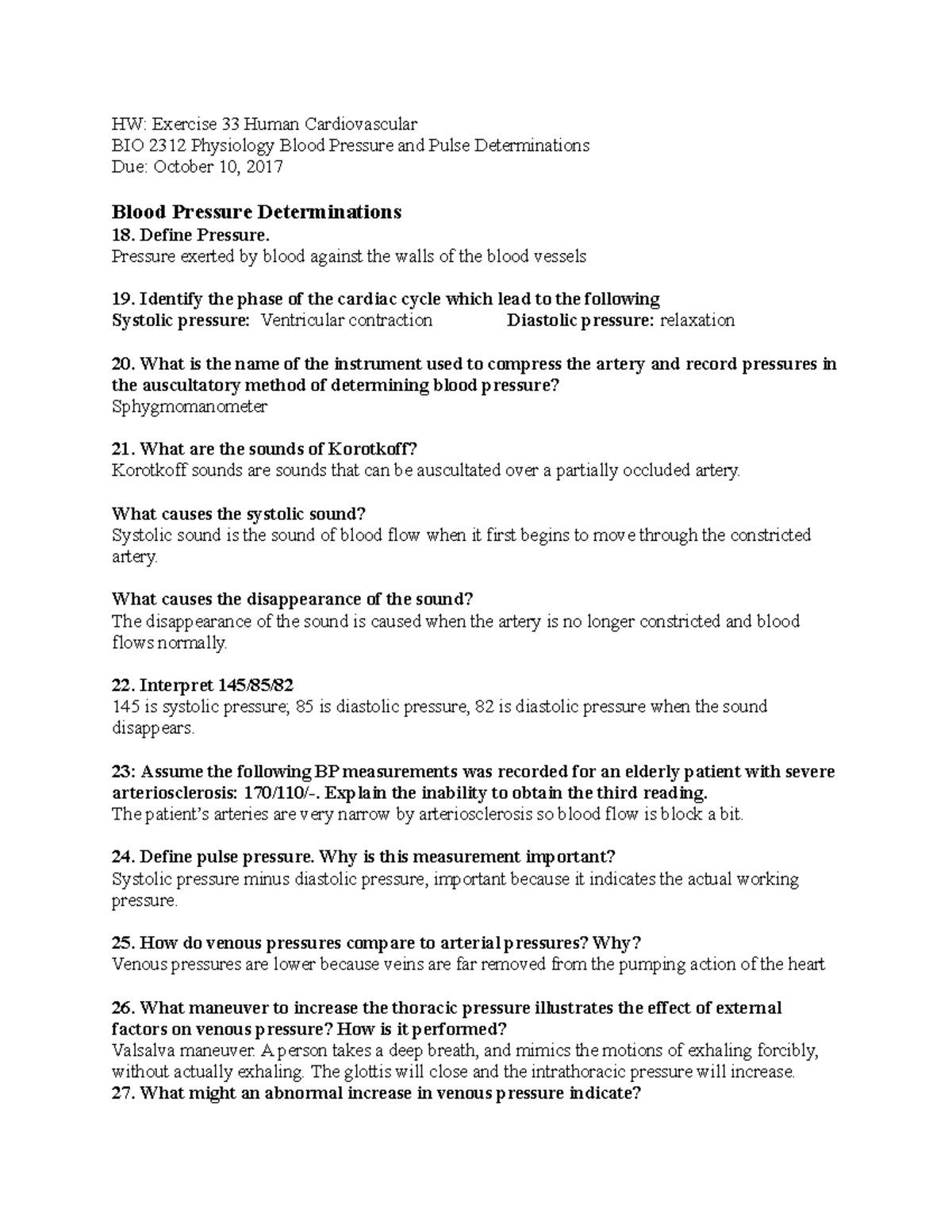 Excercse 33 part 2 - A&P2 Excercise 33 Part 2 Homework - HW: Exercise ...