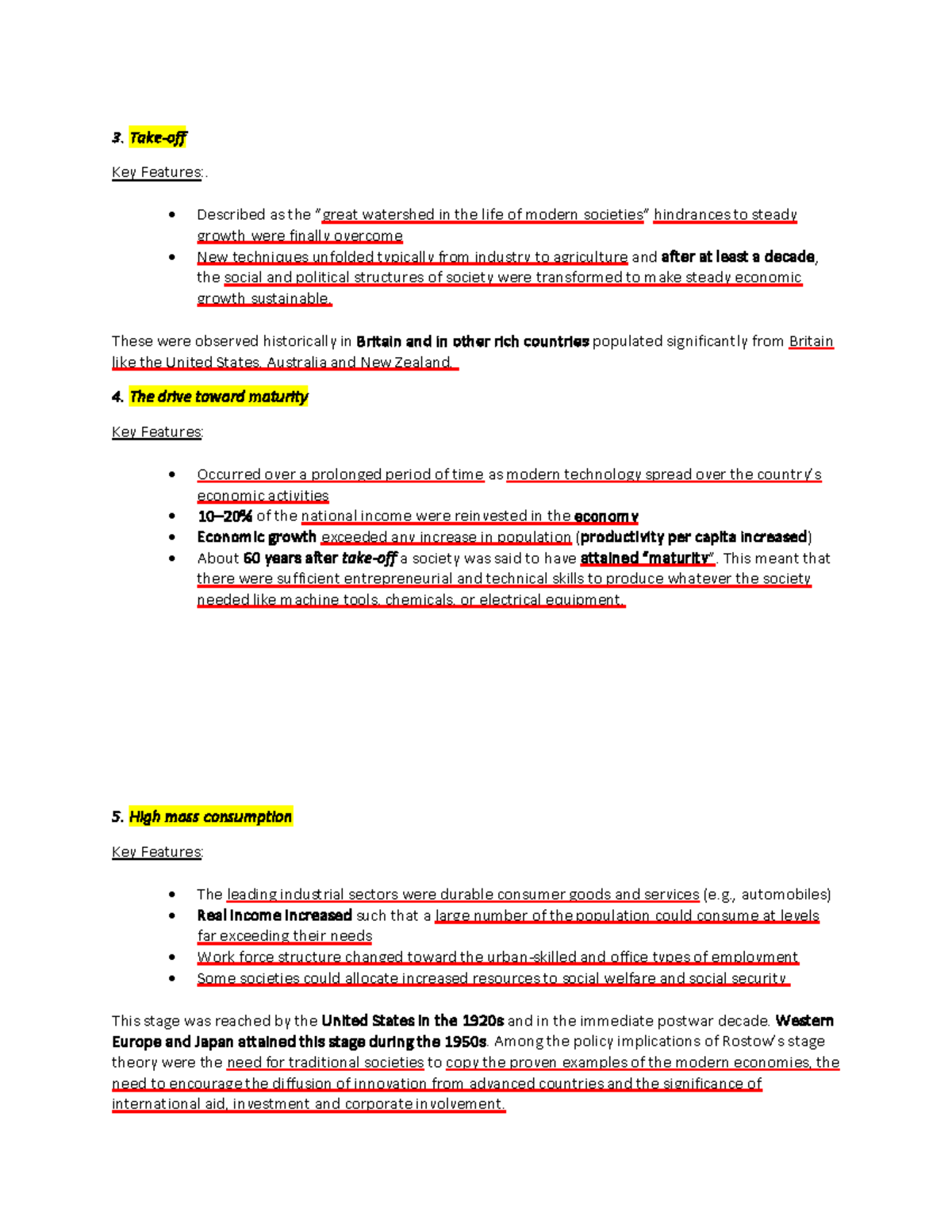 ECO 301 - Stages of Economic Development: Take-off to Maturity - Studocu