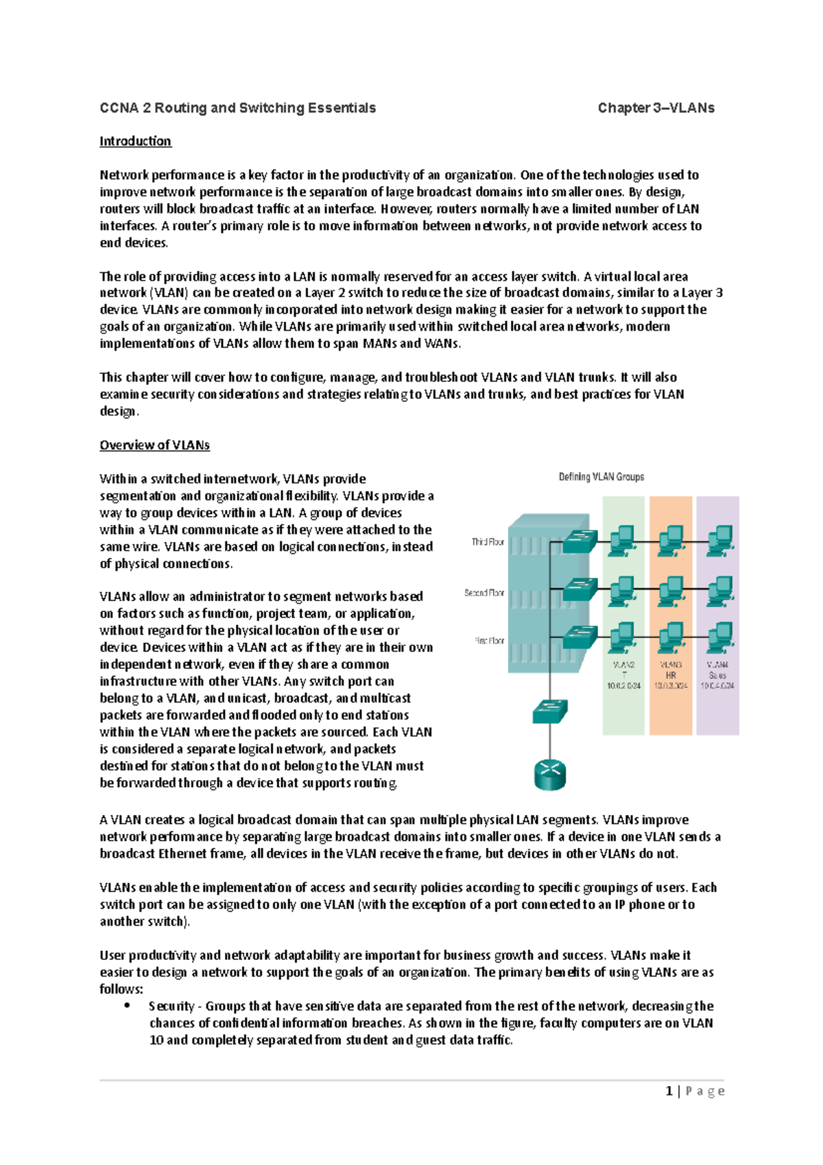CCNA 2 Routing & Switching Ess. Chapter 3: VLANs Configuration ...