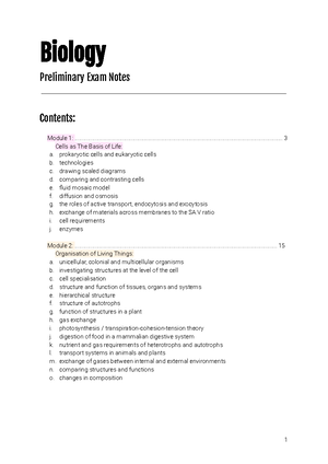 BIO101 Module 1 Practice Questions: Cell Structure & Function - Studocu