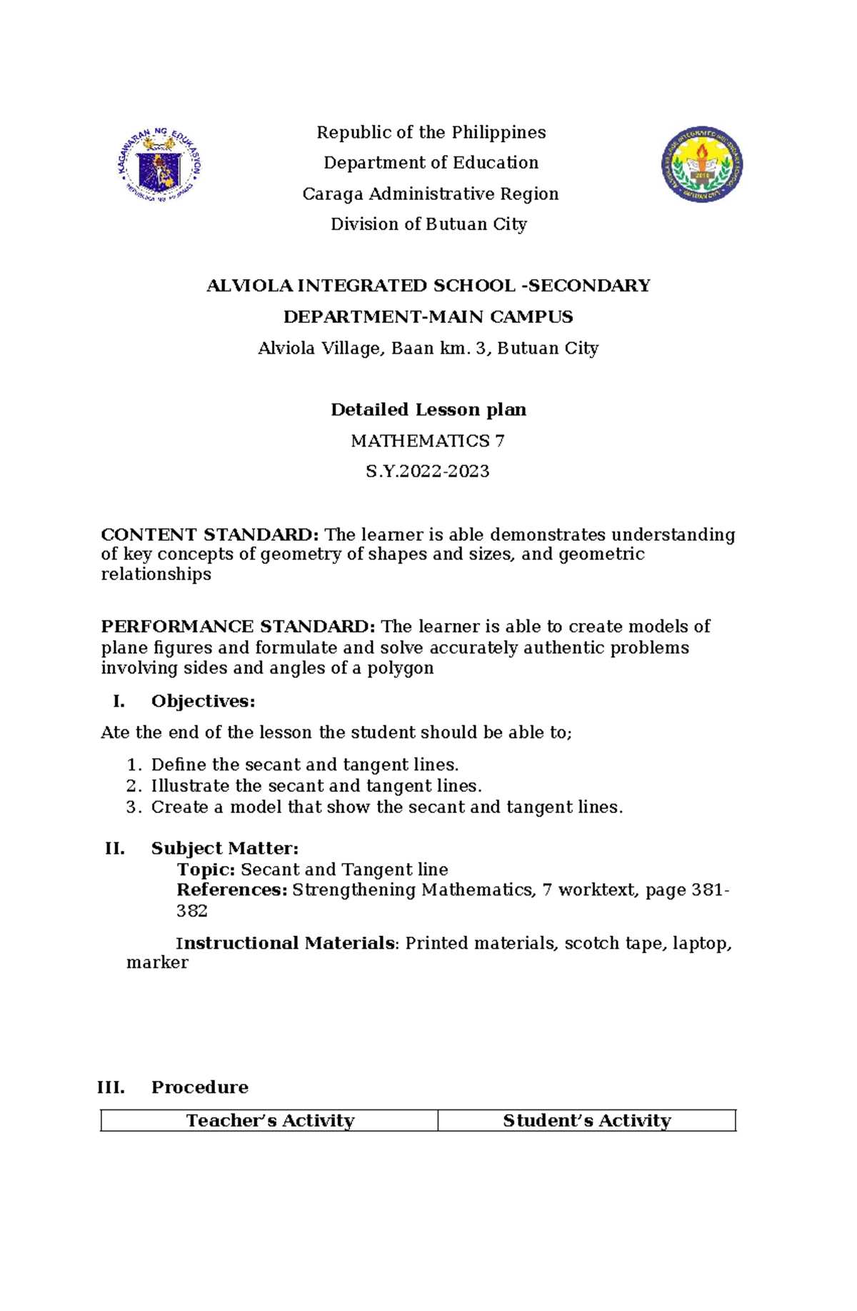 Secant and tangent line 04-05-23 final - Republic of the Philippines ...