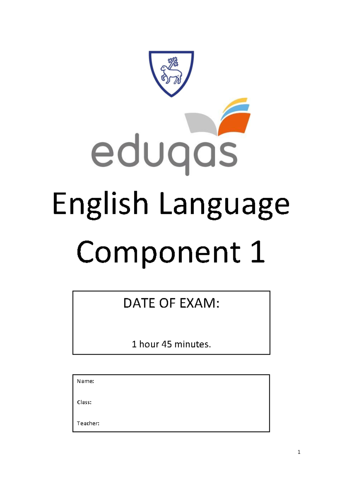 LANG Component 1 Exam Revision Guide for GCSE English Language - Studocu